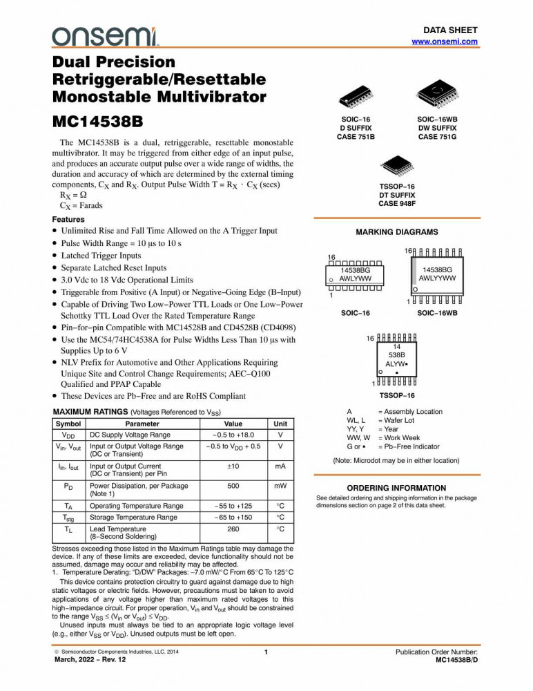 MC14538B document page 1