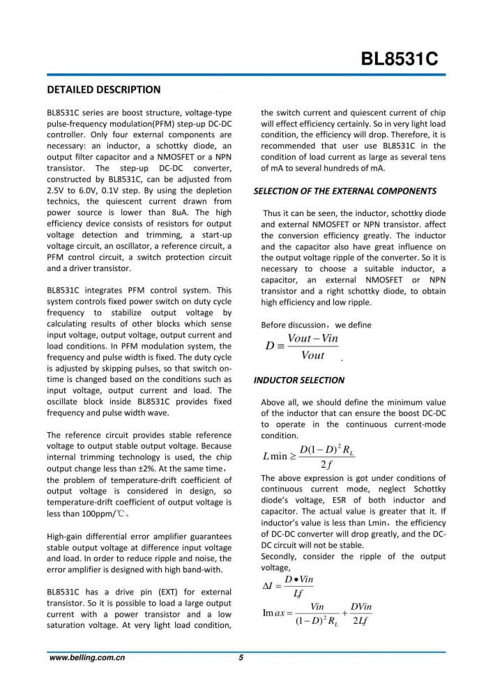 BL8531C datasheet page 5