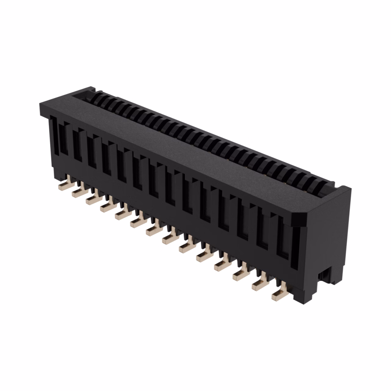 Easy-On FFC/FPC Connector, 0.50mm Pitch, Surface Mount, Vertical, Non-ZIF, Reverse Footprint, Tin Bismuth Plating, Long Terminal Type, Black, 27 Circuits for sale
