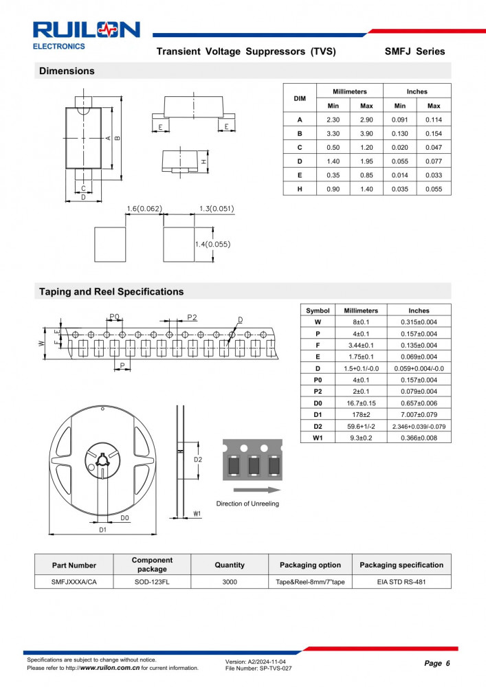 SMFJ series datasheet page 6