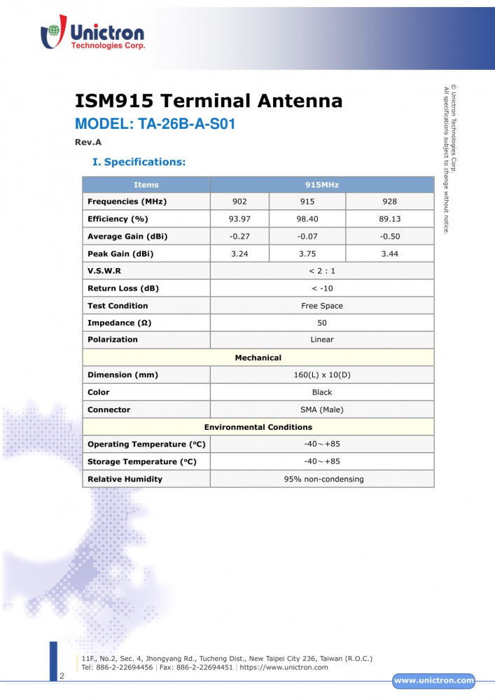 TA-26B-A-S01 technical document, page 2
