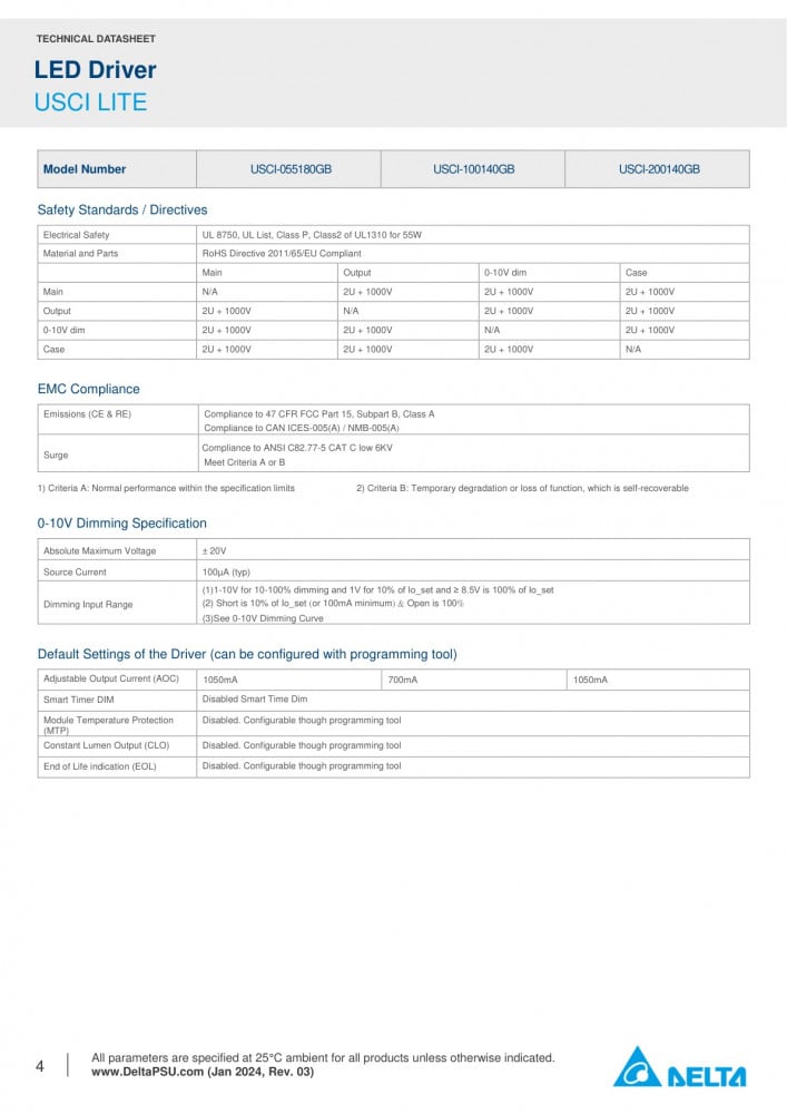 USCI LITE datasheet page 4