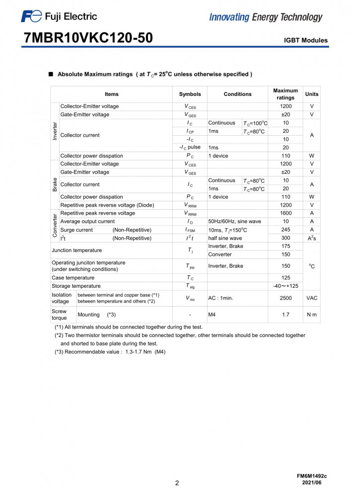 7MBR10VKC120-50 datasheet page 2