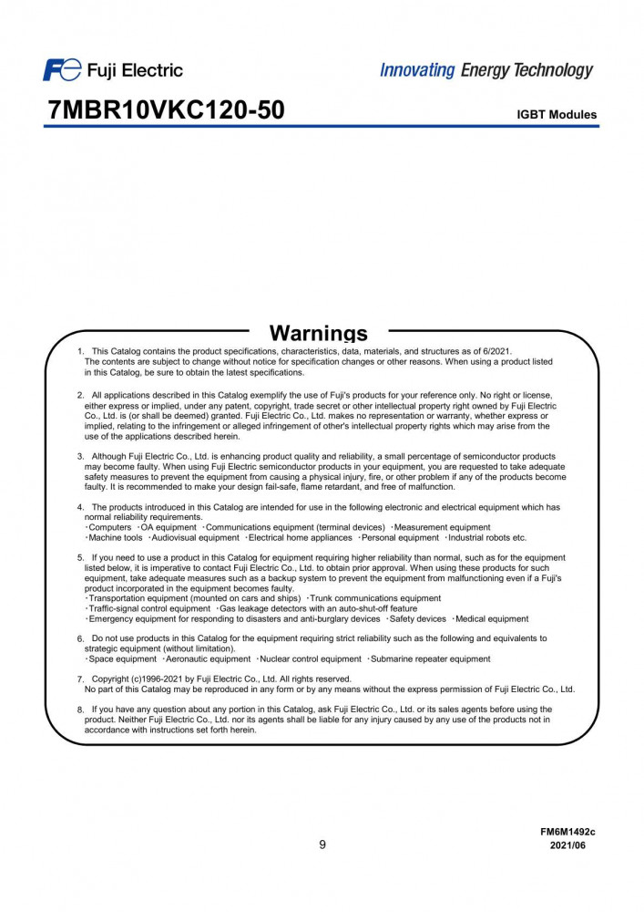 7MBR10VKC120-50 datasheet page 9