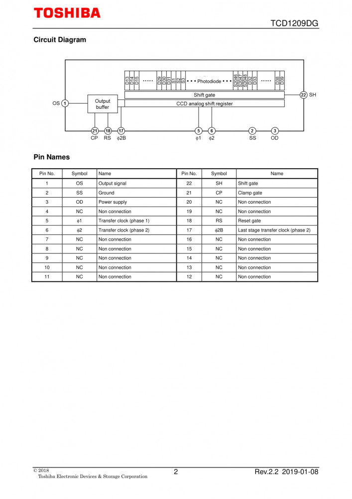 TCD1209DG datasheet page 3