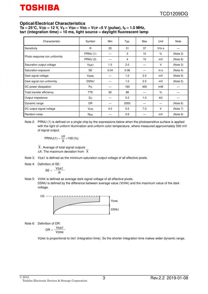TCD1209DG datasheet page 4