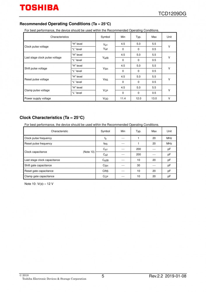 TCD1209DG datasheet page 6