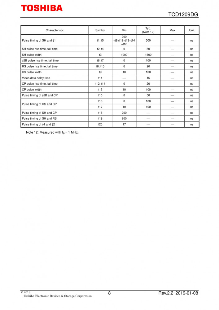 TCD1209DG datasheet page 9