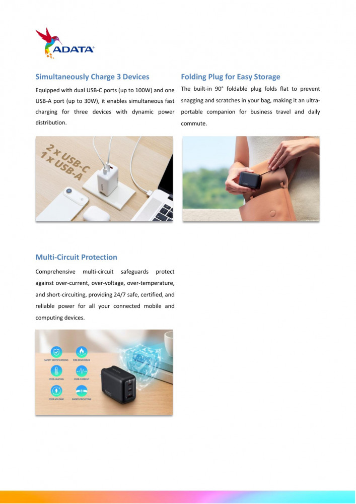 ADATA 100W GaN USB Charger document page 2