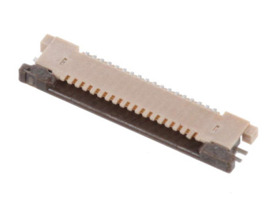 0.50mm Pitch Easy-On FFC/FPC Connector, 1.20mm Height, Right-Angle, Surface Mount, ZIF, Top Contact Style, 20 Circuits, Gold (Au) Contact Plating