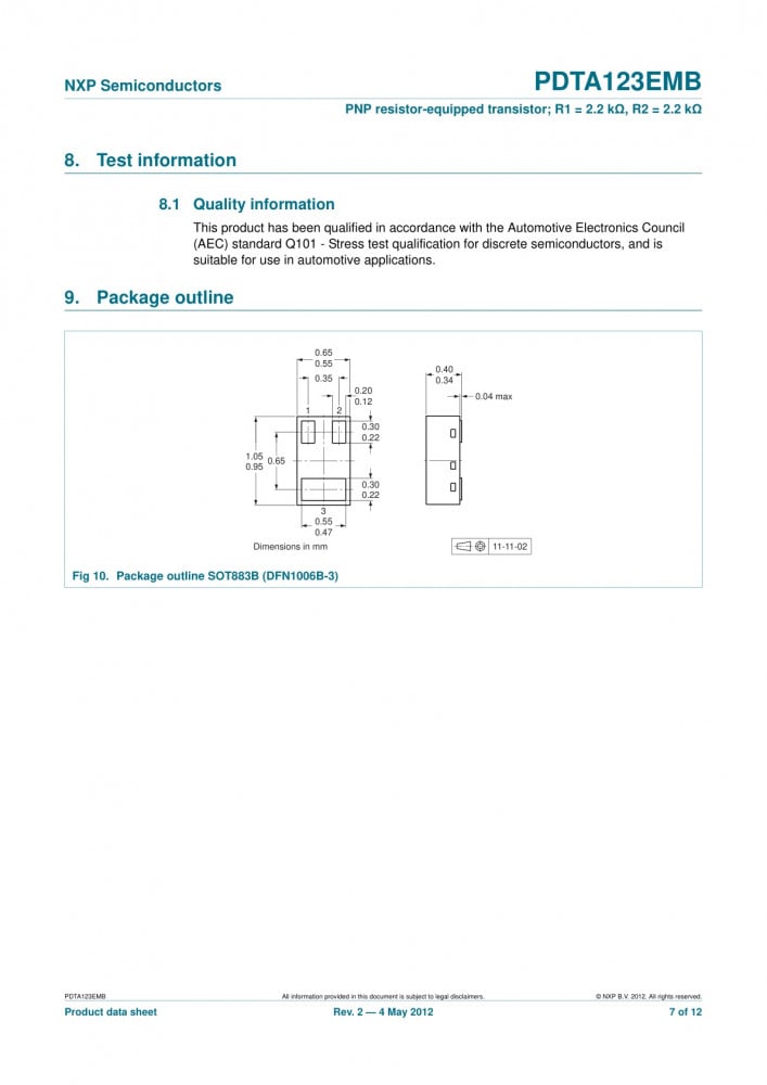 PDTA123EMB datasheet page 8