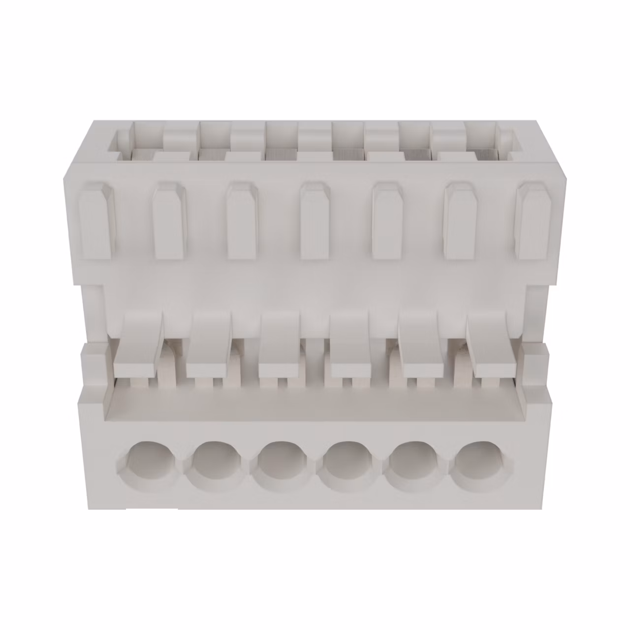Appli-Mate RAST 2.5 Female Connector, 2.50mm Pitch, 6 Circuits, All Position Keys, Closed Endwalls, Green Color Stripe for sale