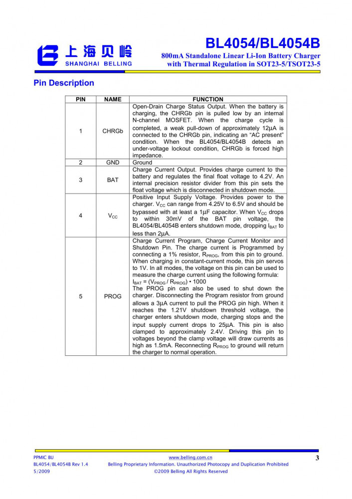BL4054B datasheet page 3