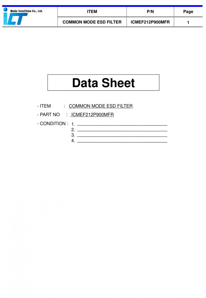 ICMEF212P900MFR datasheet page 1
