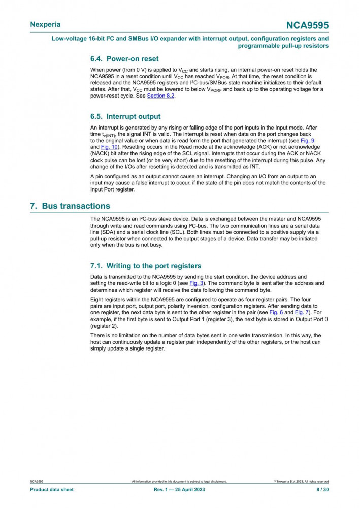 NCA9595 datasheet page 8
