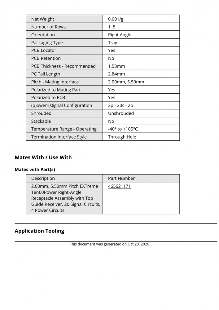 MOLEX 464371171 technical document image, page 3