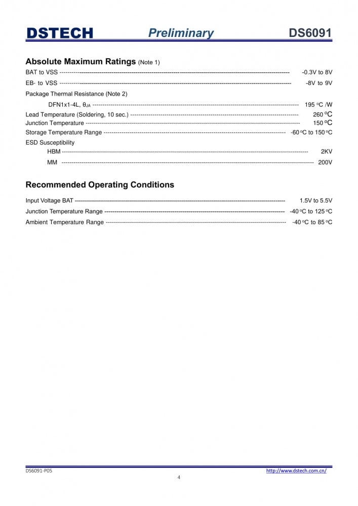 DS6091AED4 datasheet page 4