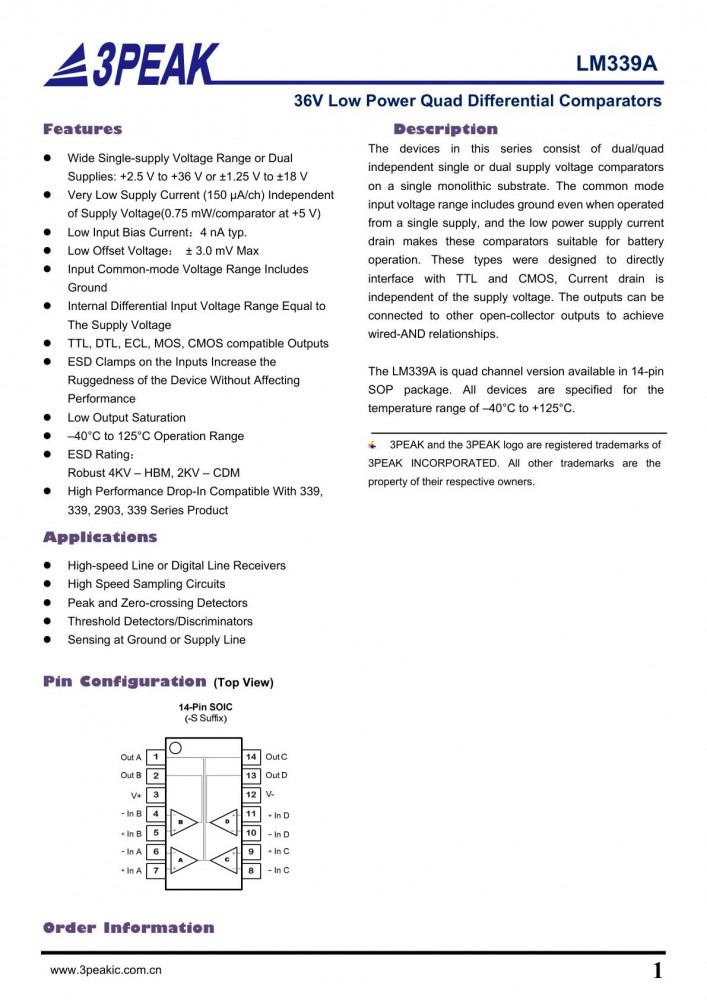 LM339A-SR datasheet page 1