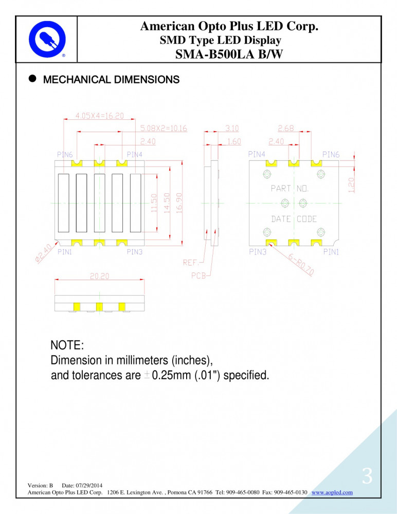 SMA-B500LA B/W datasheet page 3