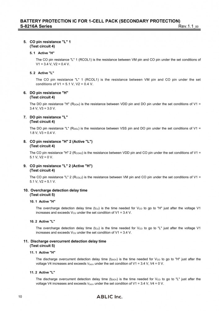 S-8216A datasheet page 10