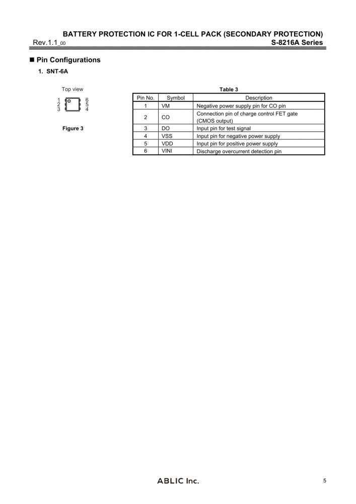 S-8216A datasheet page 5