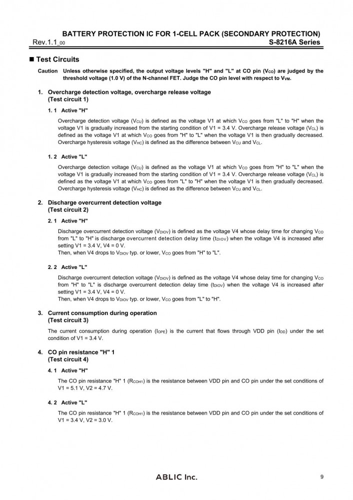 S-8216A datasheet page 9