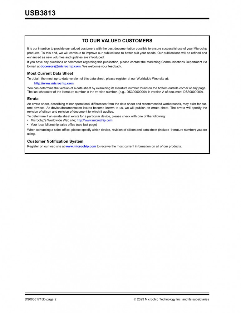 USB3813 datasheet preview, page 2