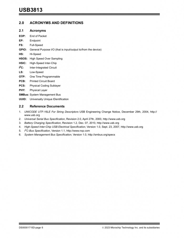 USB3813 datasheet preview, page 6