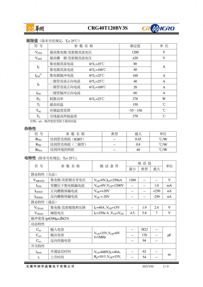 CRG40T120BV3S datasheet page 2