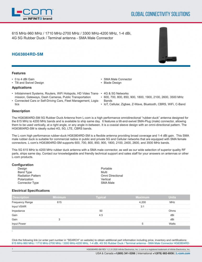 HG63804RD-SM product documentation page 1