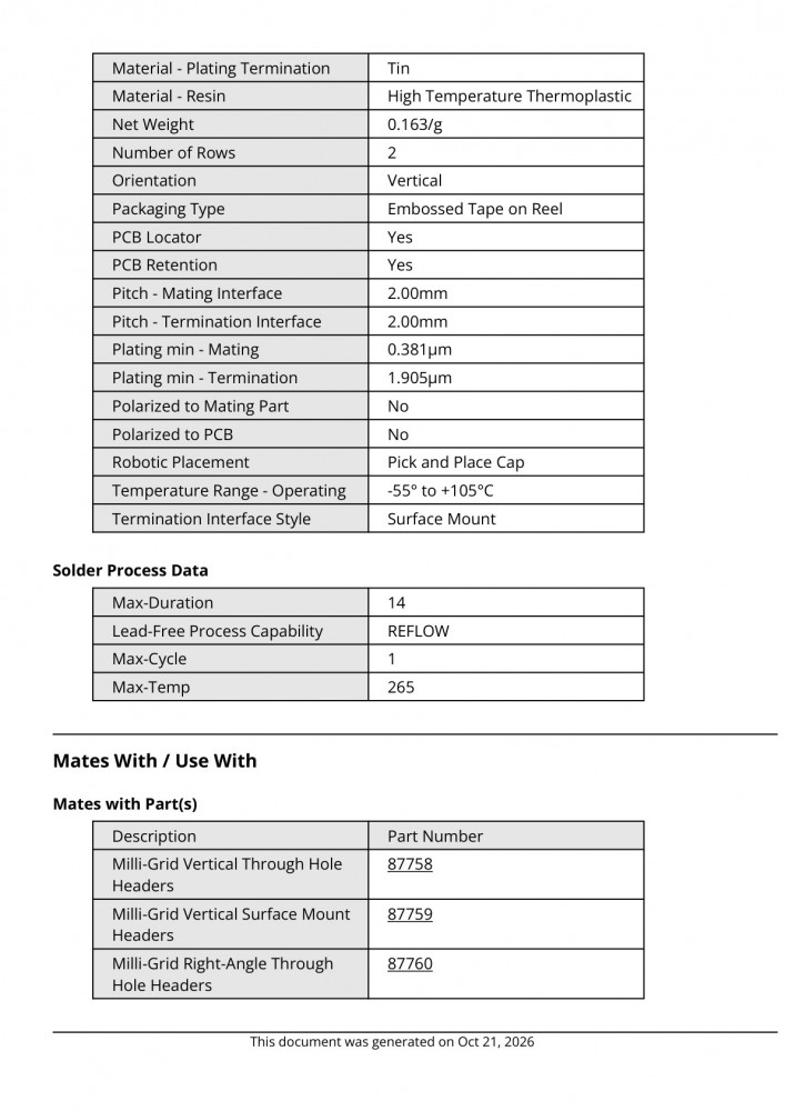 Technical document image 3 for MOLEX 873401096