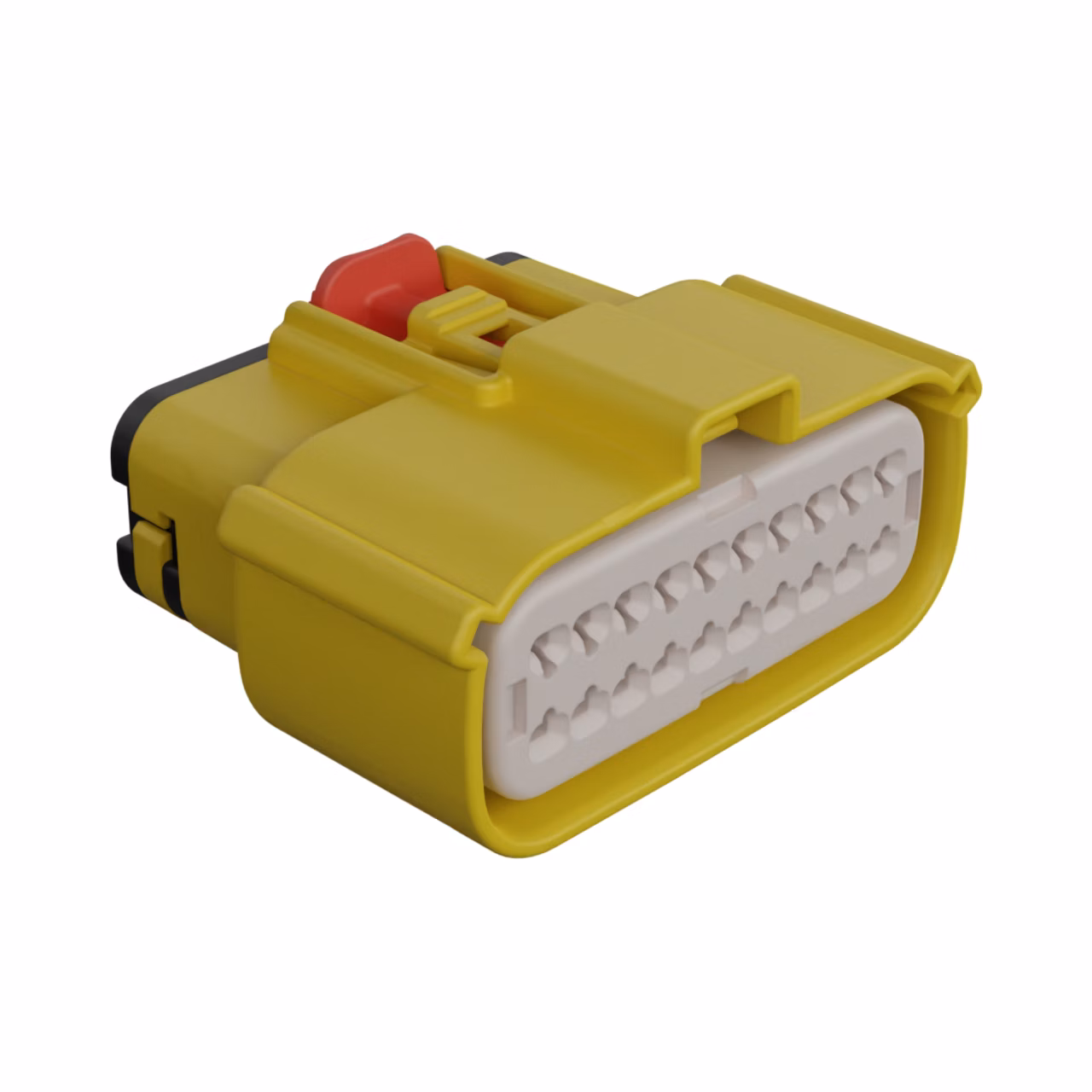 MX150 Mat-Sealed Female Connector Assembly, Dual Row, 20 Circuits, Keying Option A, with Connector Position Assurance, Yellow, 11 Plugged Cavity for sale