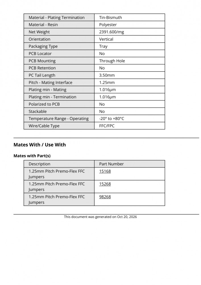 Technical document image 3 for MOLEX 39532285
