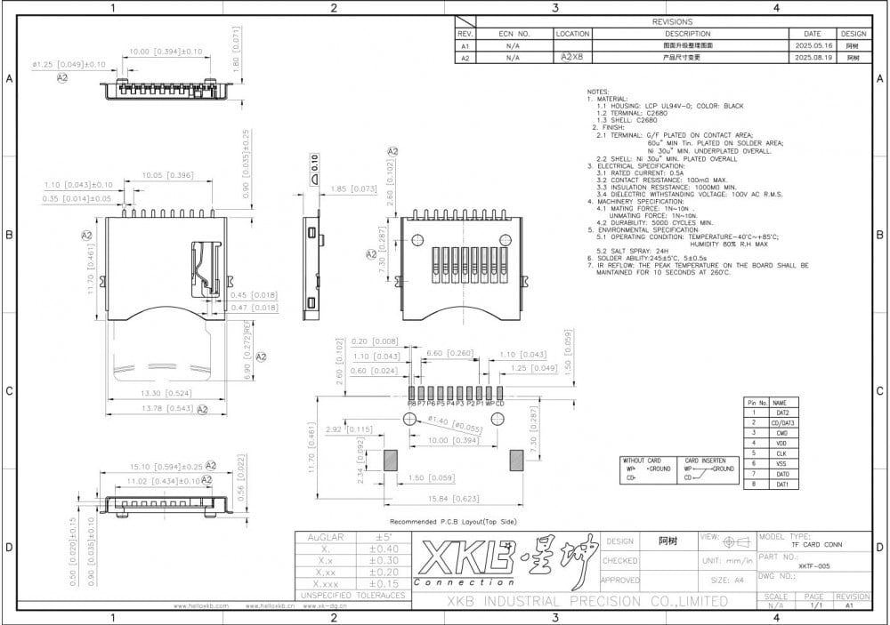 XKTF-005 official technical drawing and specifications