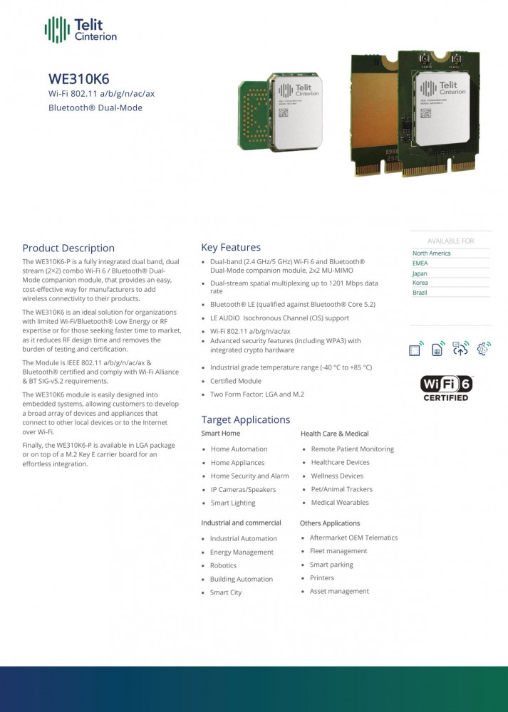 WE310K6-P technical document page 1