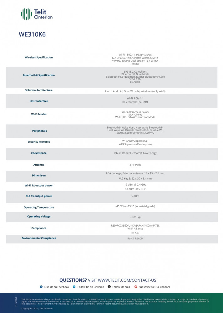 WE310K6-P technical document page 2