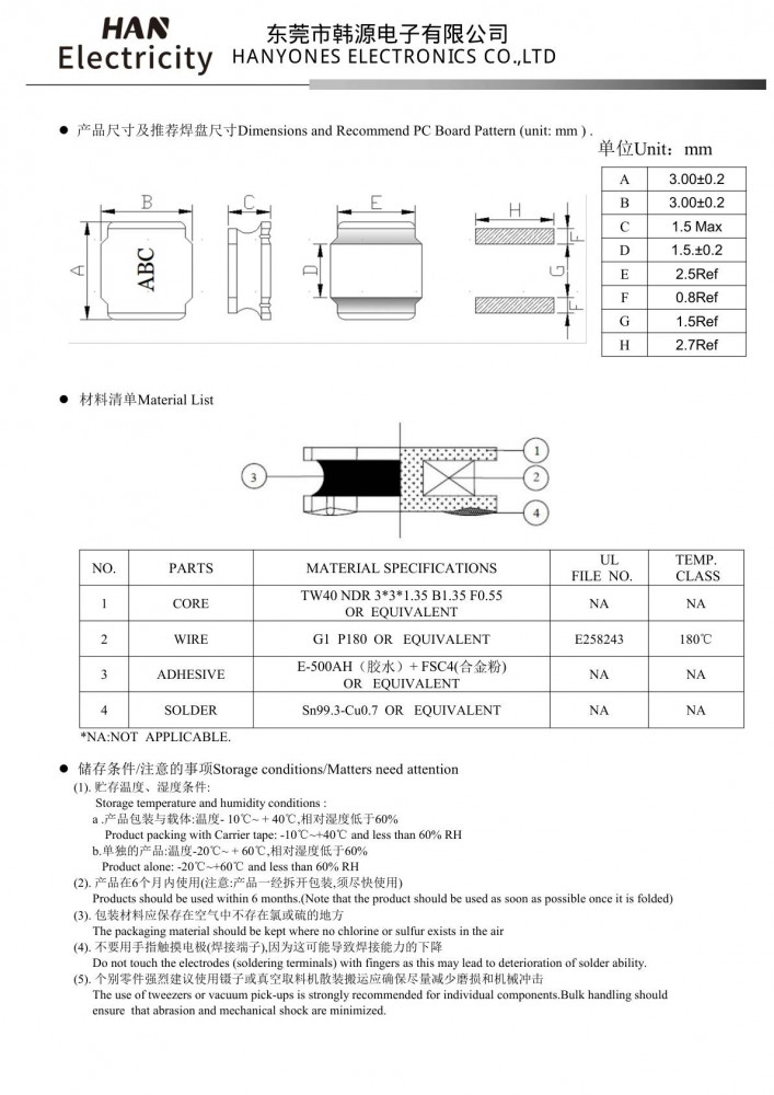 NR3015 specification page 3