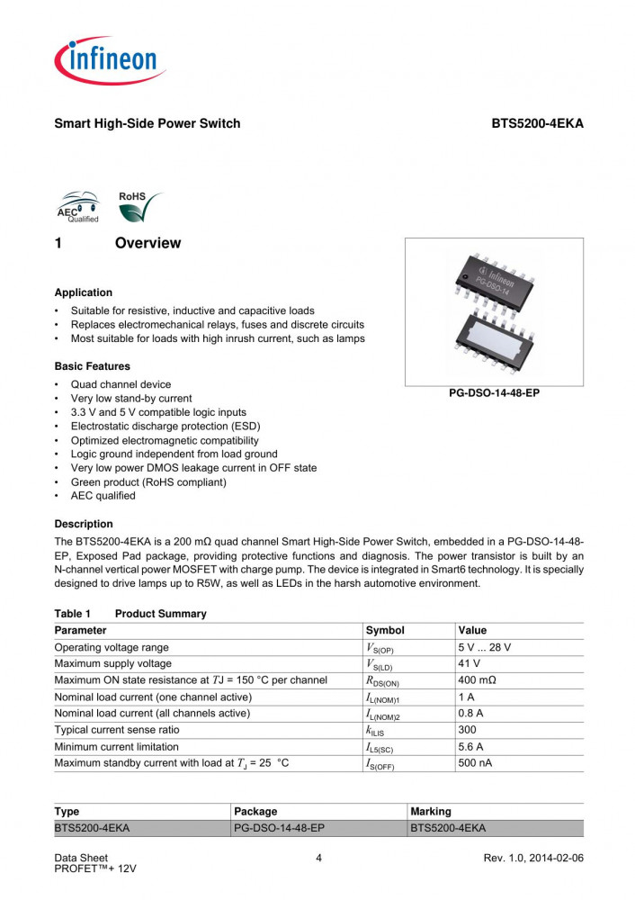 BTS5200-4EKA datasheet page 4