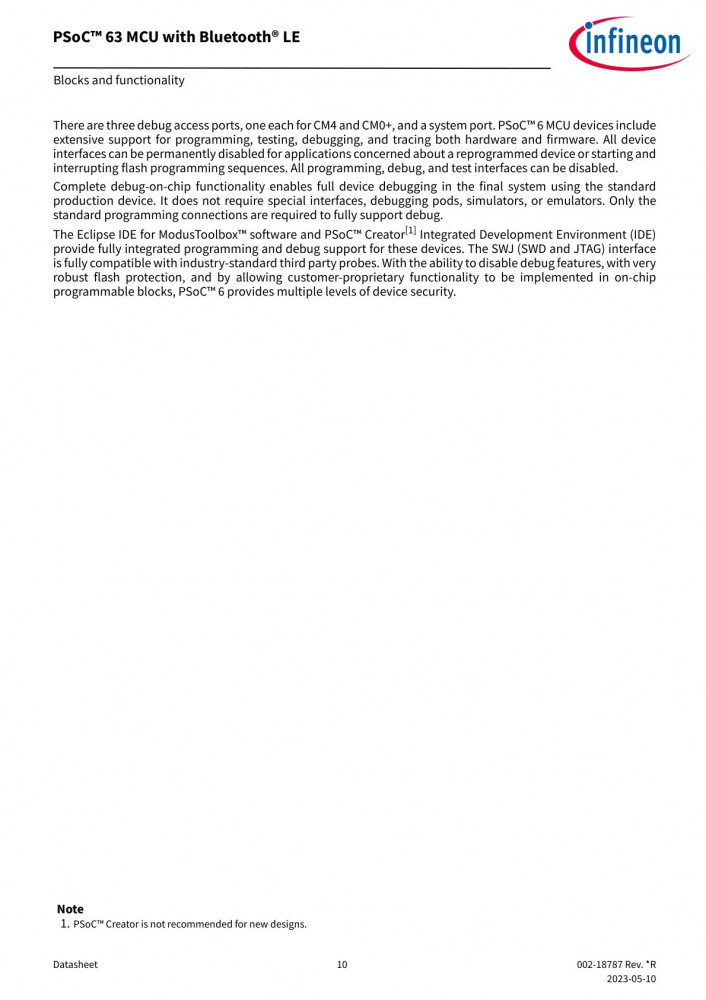 CY8C6347BZI-BLD53 document page 10