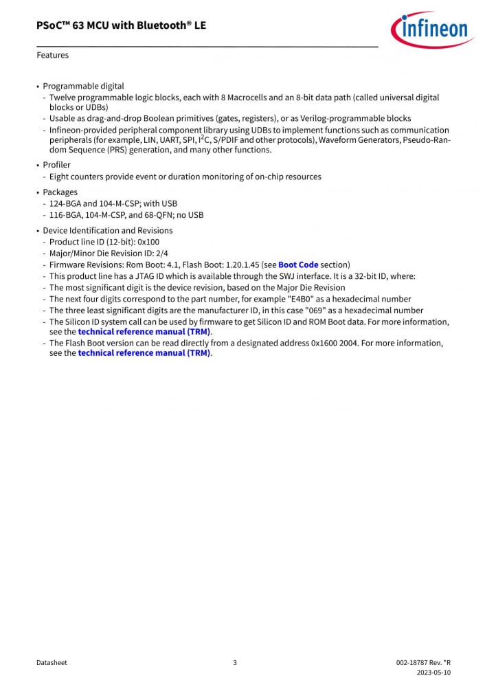 CY8C6347BZI-BLD53 document page 3