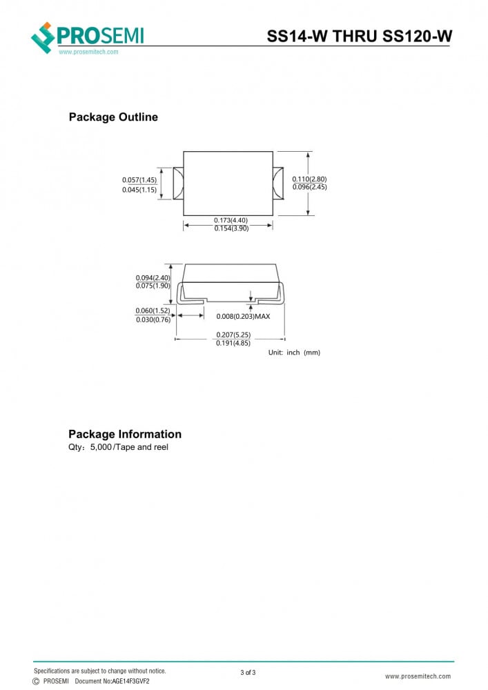 SS14-W datasheet page 3