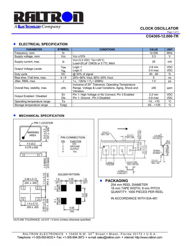 CO4305-12.000-TR technical specification page 1