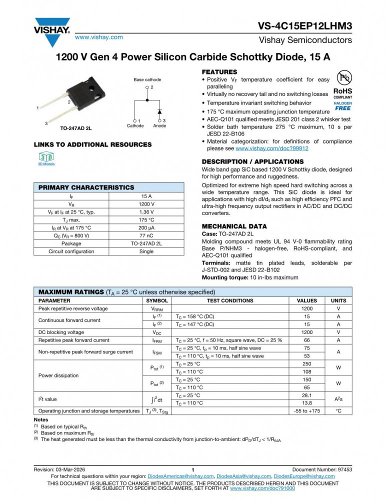 VS-4C15EP12LHM3 datasheet page 1