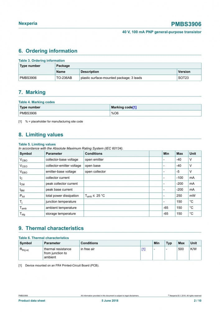 PMBS3906 datasheet page 2