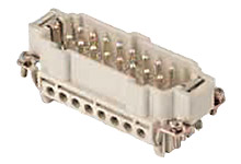 Heavy-Duty Screw Terminal Insert, Female, 10-Pole, 16A, without Wire Protection, Silver (Ag) Plated Contacts, Size 10B «57x27»