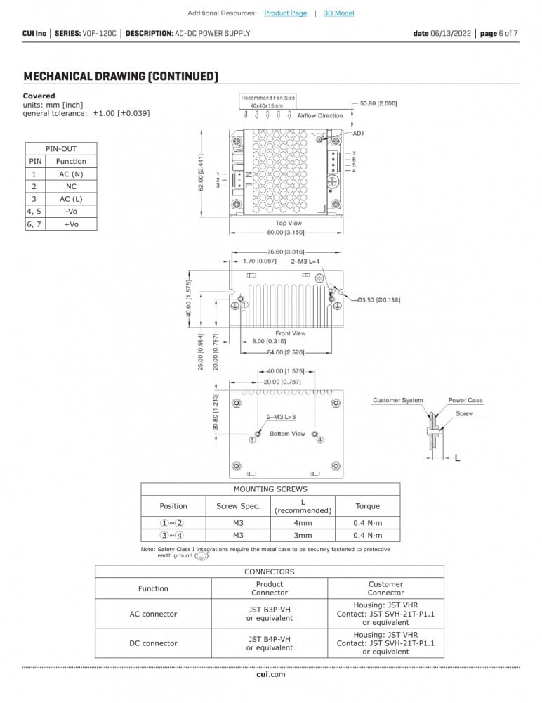 VOF-120C datasheet page 6