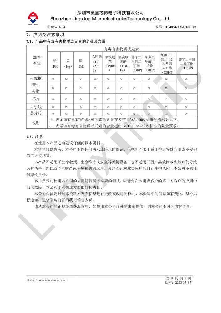 TP4054(LX) datasheet page 9
