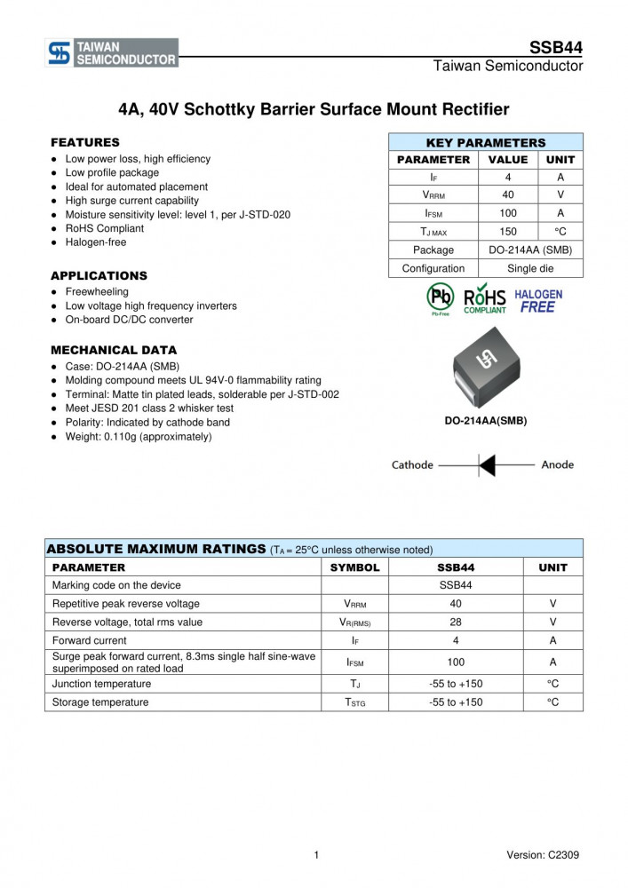SSB44 technical document page 1