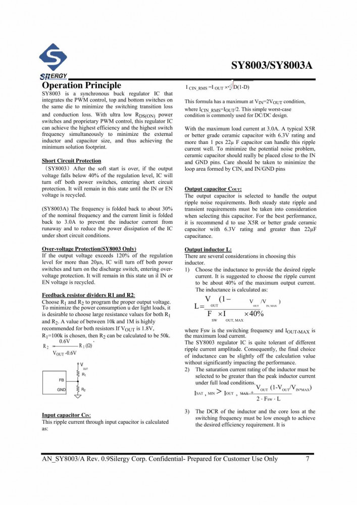 SY8003ADFC datasheet page 7