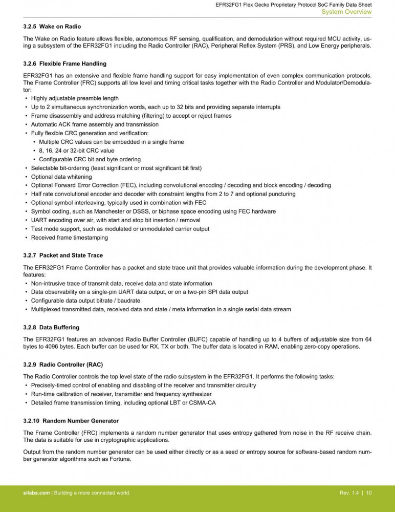 EFR32FG1 datasheet page 10